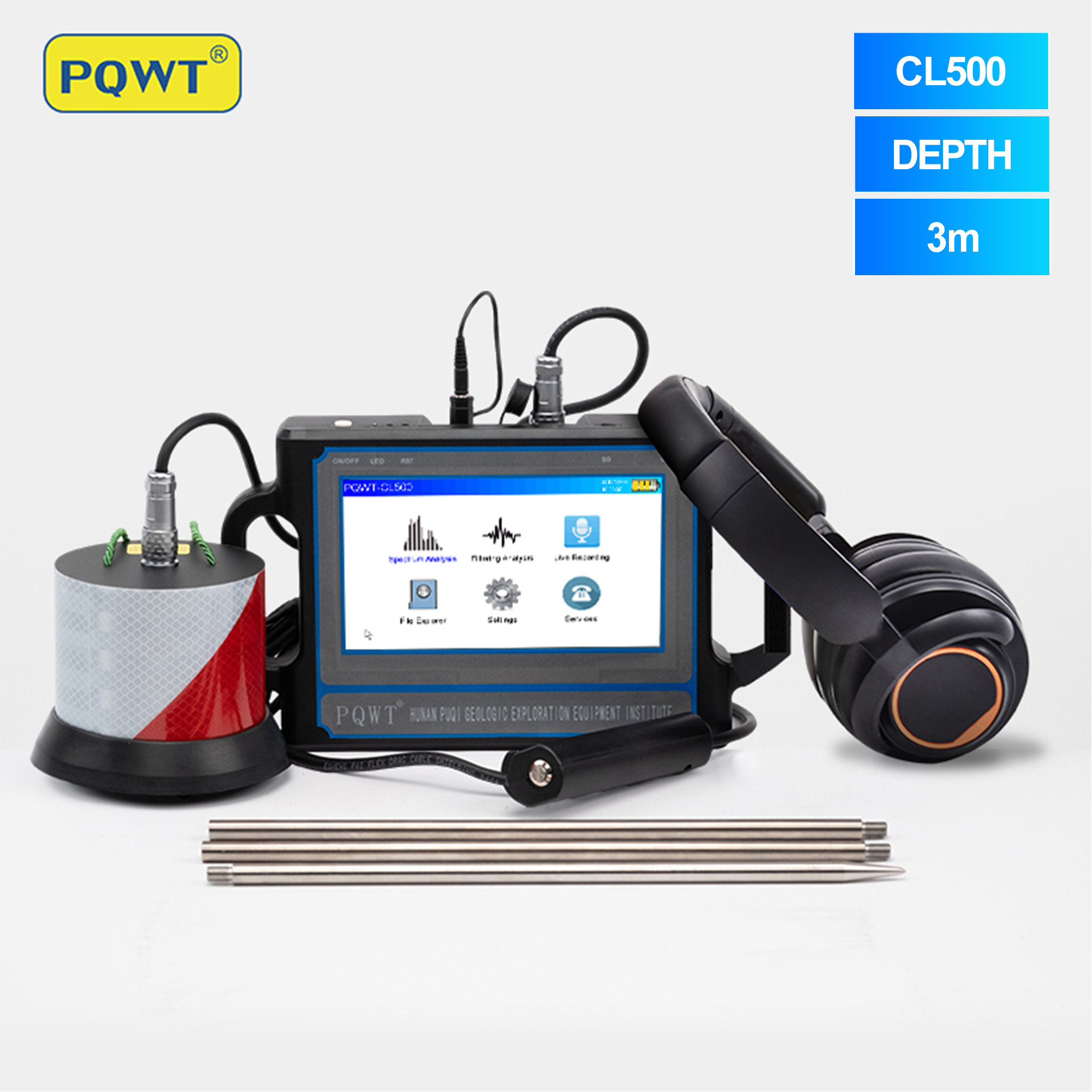 PQWT CL500 Outdoor Pipe Water Leak Detector Depth 5M
